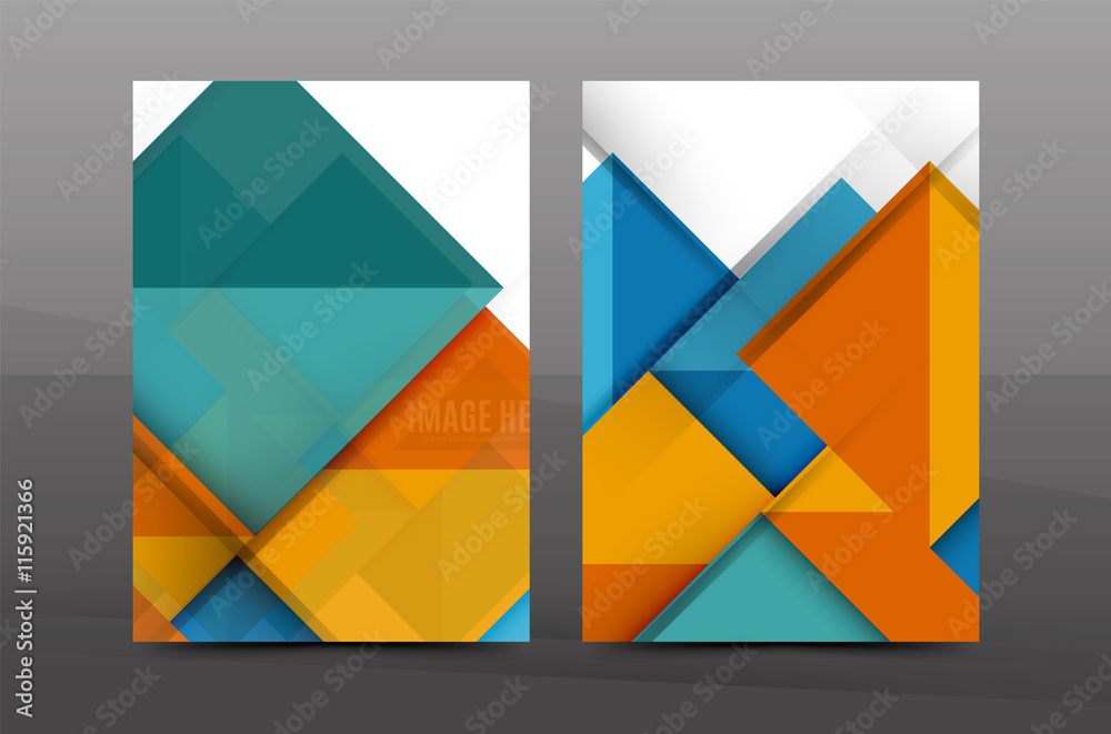 Colorful geometric A4 business print template Stock Vector | Adobe Stock