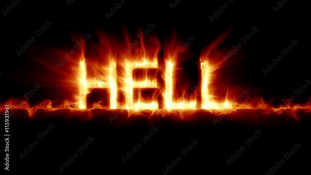 Animated fire text: Hell. Perfect loop of the word Hell burning in ...