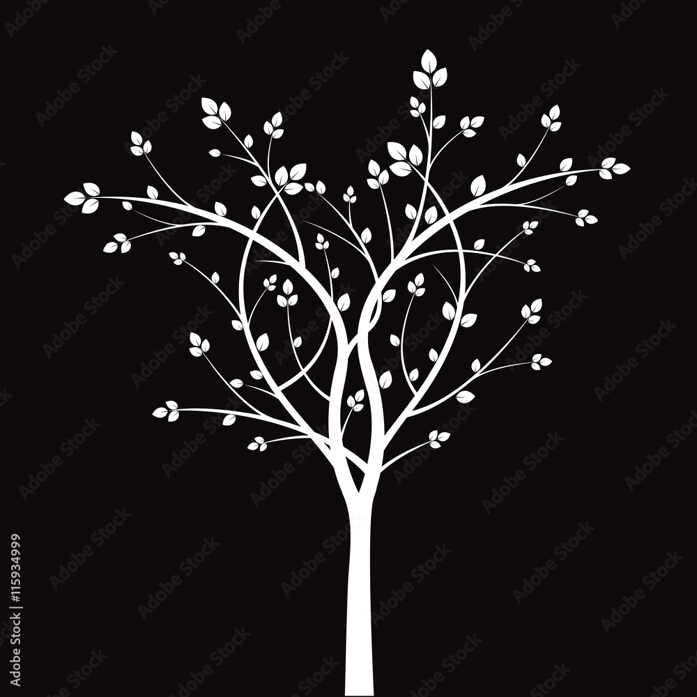 White Tree. Vector Illustration. Stock Vector | Adobe Stock