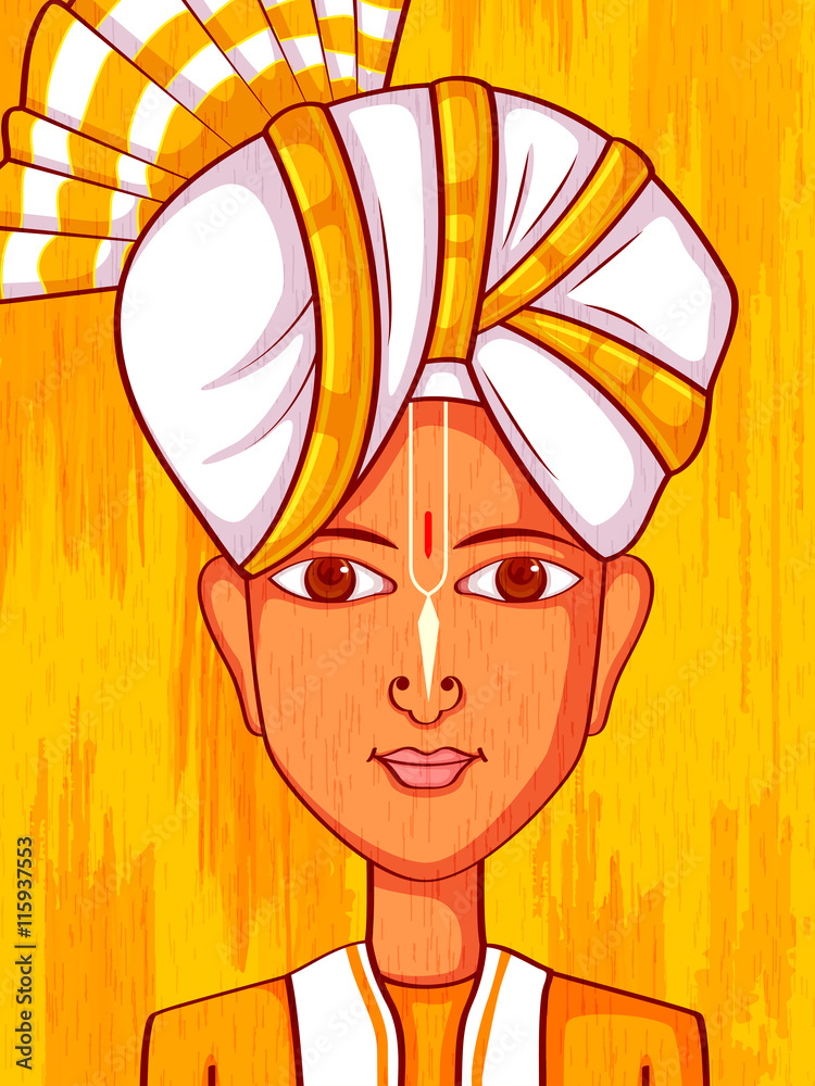 Manipuri Man in traditional costume of Manipur, India Stock Vector ...