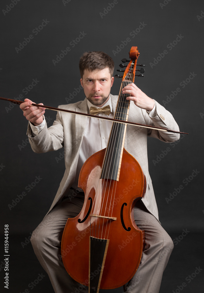 musician playing the viola da gamba Stock Photo | Adobe Stock