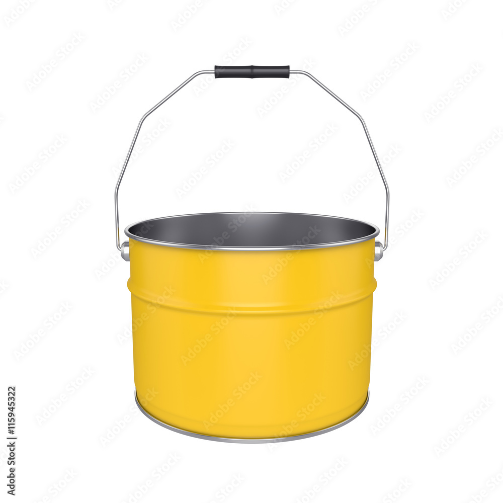 Bucket Isolated on White Background, 3D rendering Stock Illustration ...