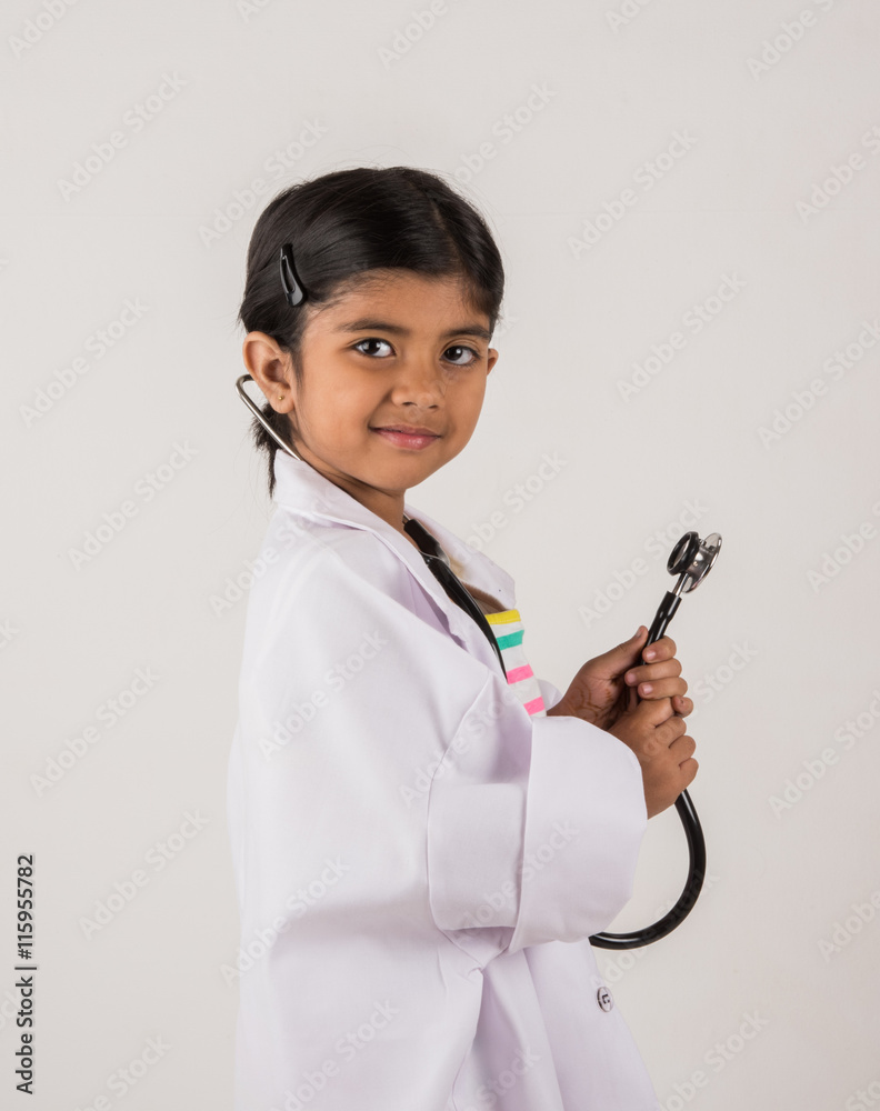 little girl in doctor uniform, asian girl wearing doctor's dress ...