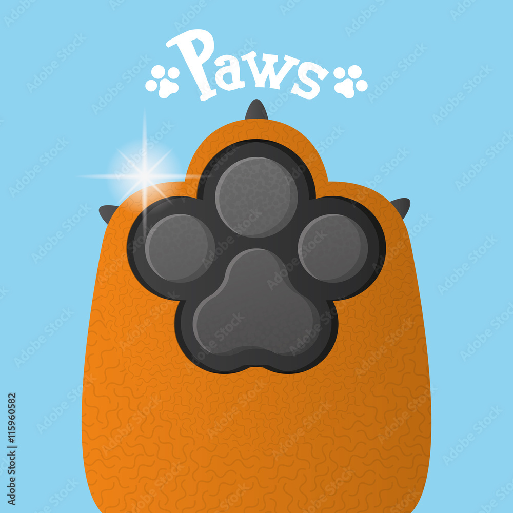Dog paw, vector illustration Stock Vector | Adobe Stock