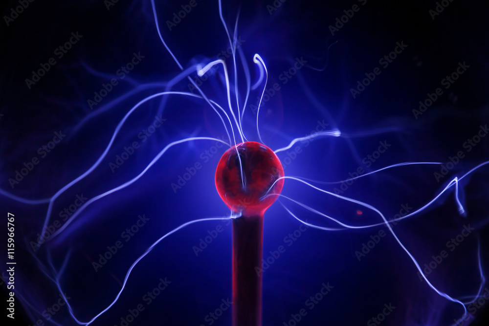 Discharge in the plasma ball. Stock Photo | Adobe Stock
