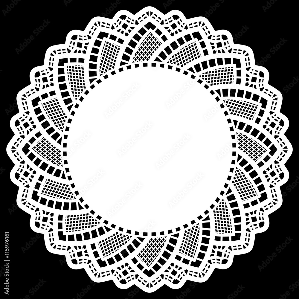 Lace round paper doily, lacy snowflake, greeting element package, doily ...