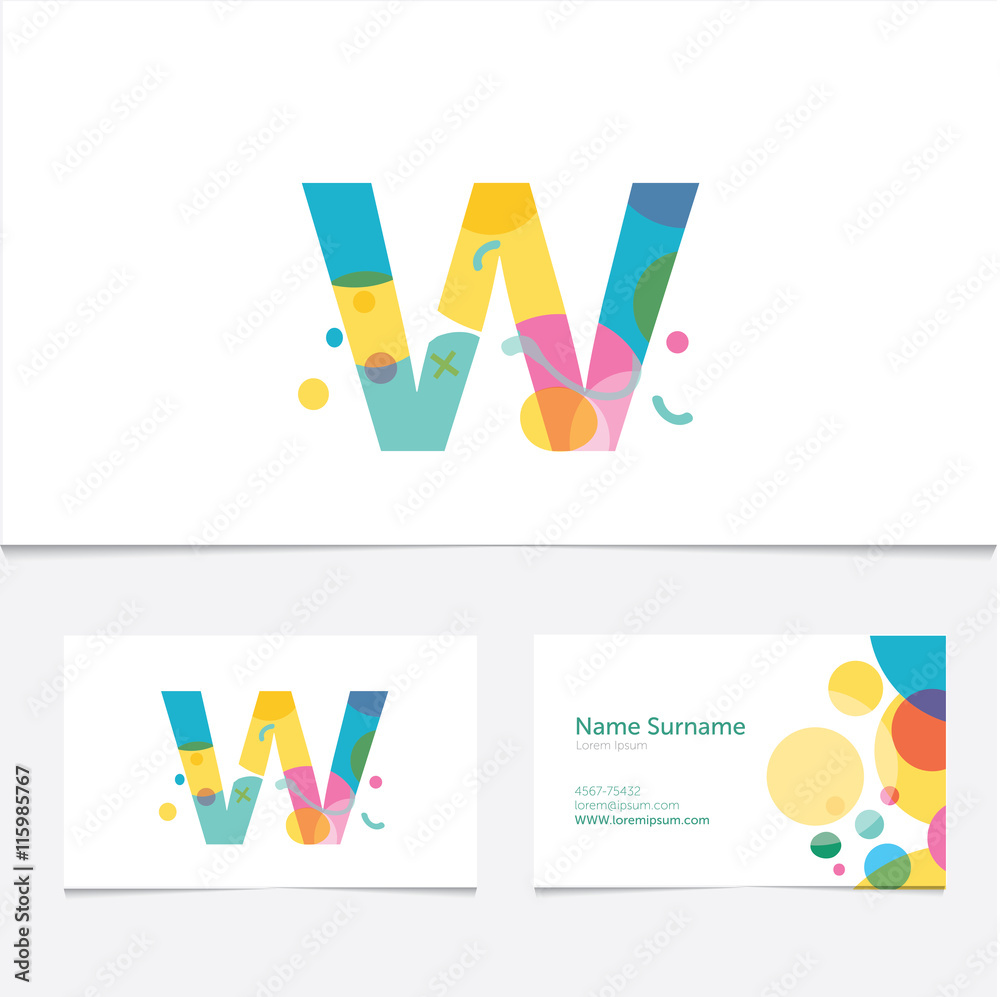 Creative Letter W design vector template on The Business Card Template ...