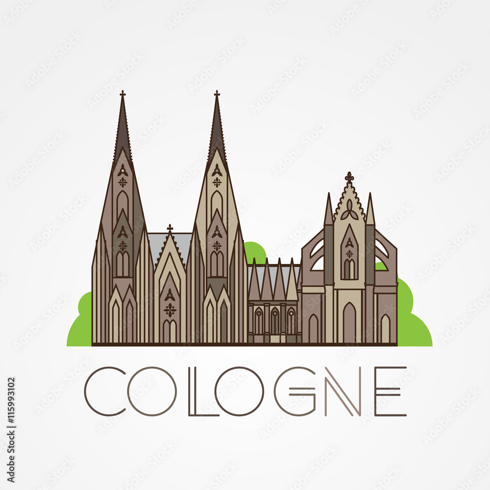 World famous Cologne cathedral. Greatest Landmarks of europe.. Linear ...