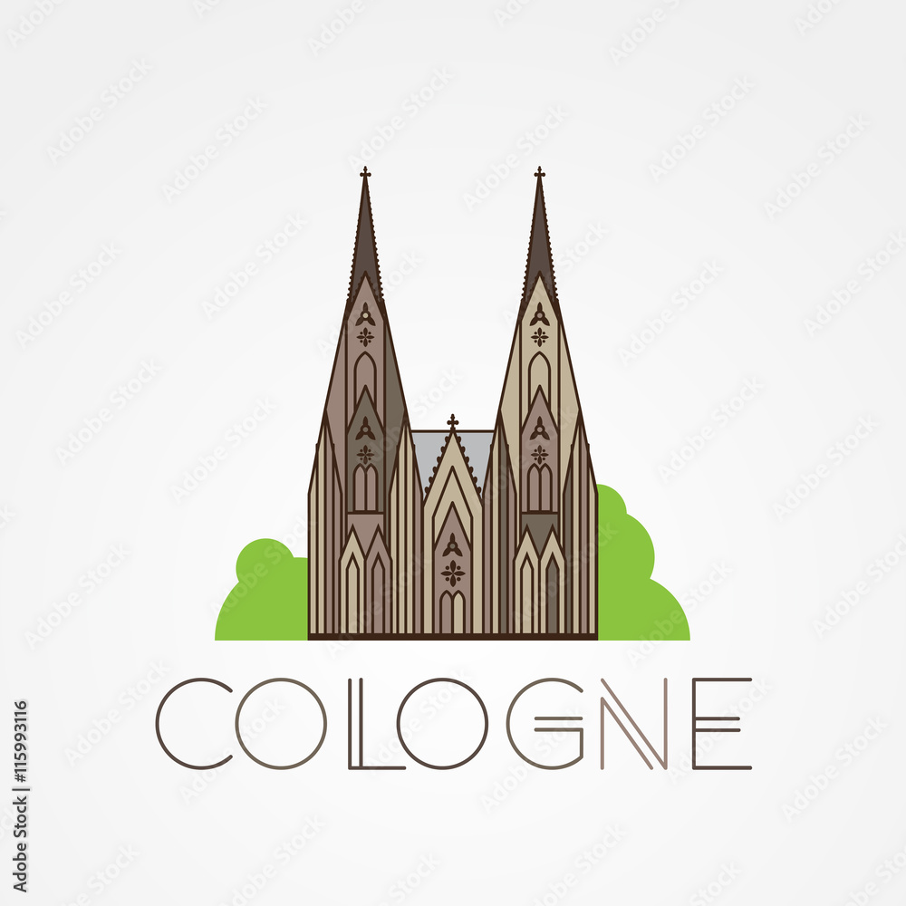 World famous Cologne cathedral. Greatest Landmarks of europe.. Linear ...