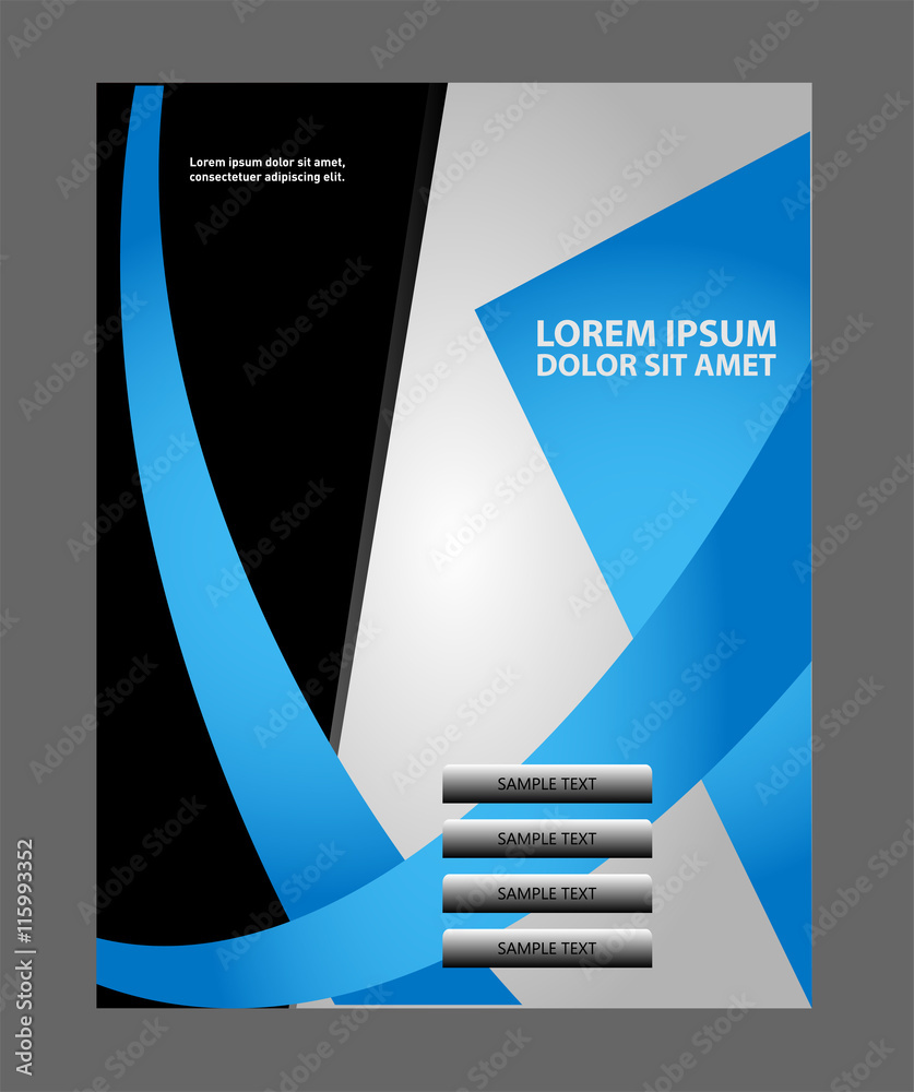 Blue background with wave - brochure design of flyer Stock Vector ...