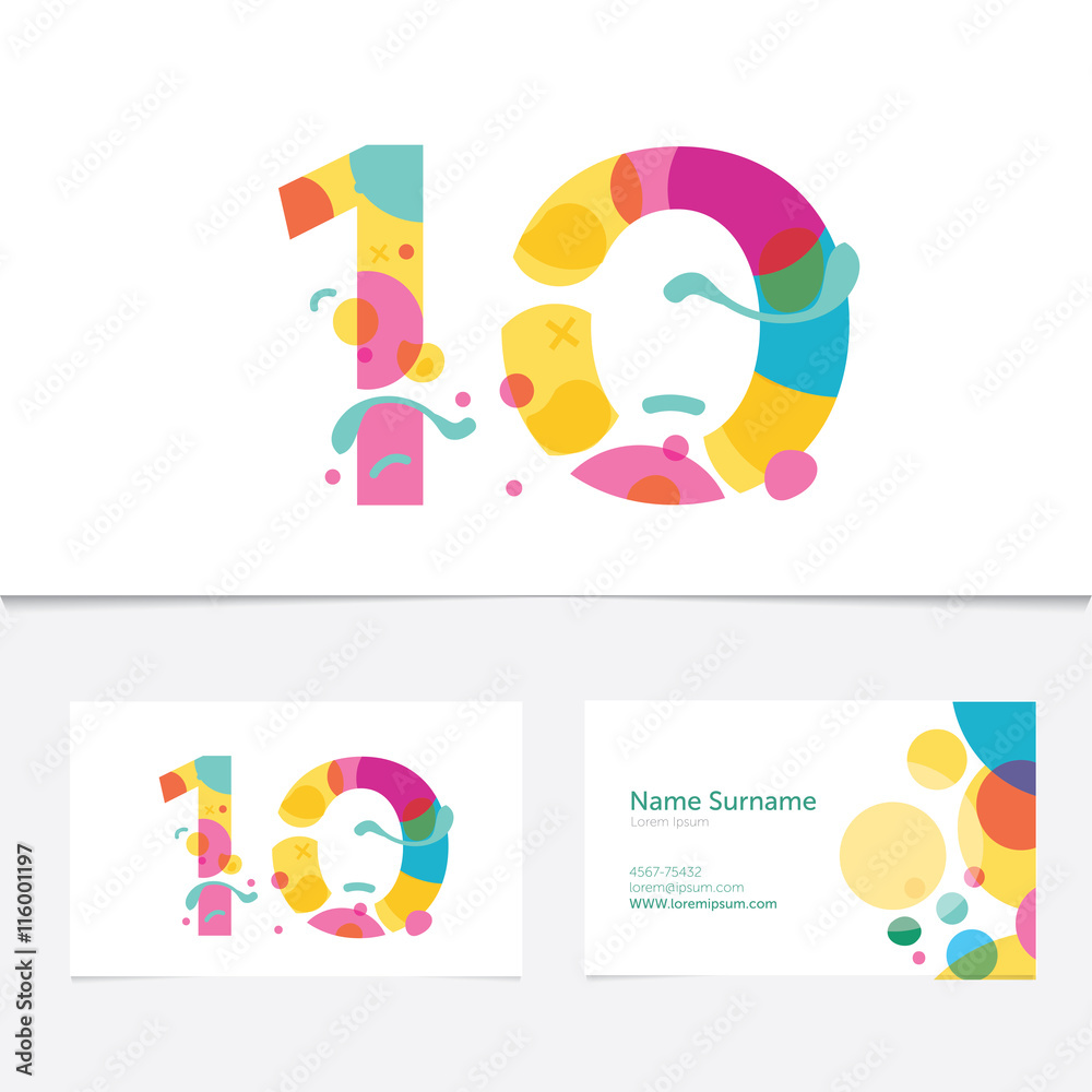 Creative Number 10 design vector template On The Business card template ...