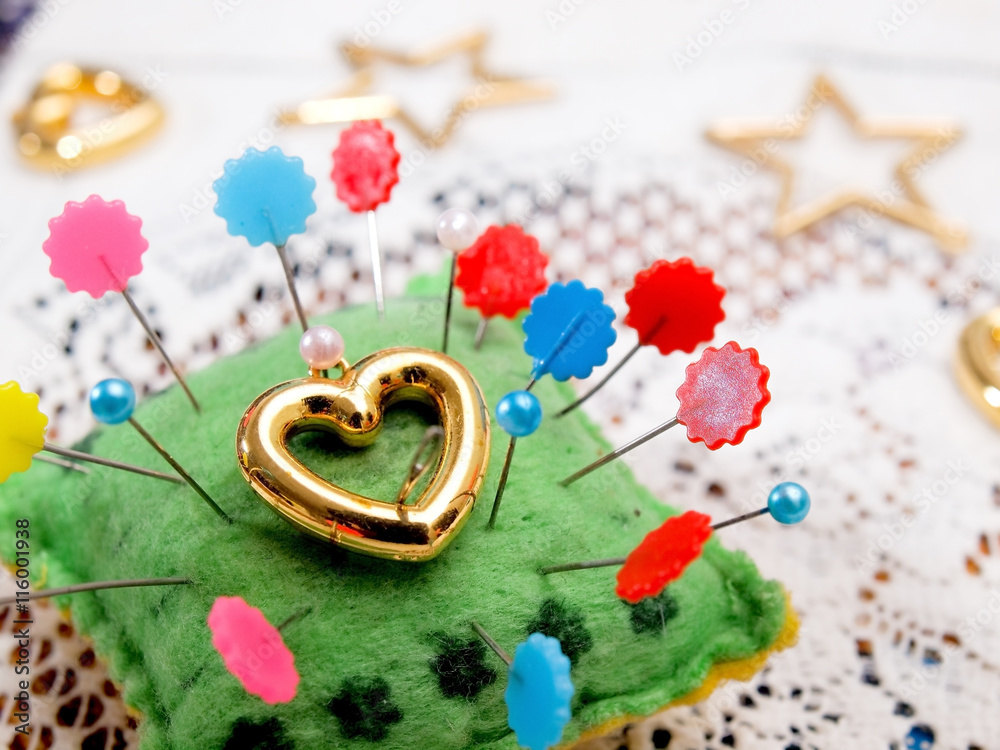 Marking pins, hearts, stars Stock Photo | Adobe Stock