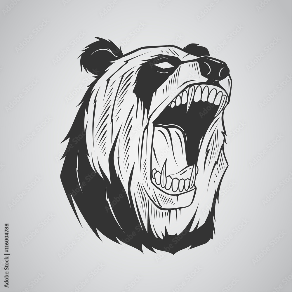 Head Panda illustration Stock Vector | Adobe Stock