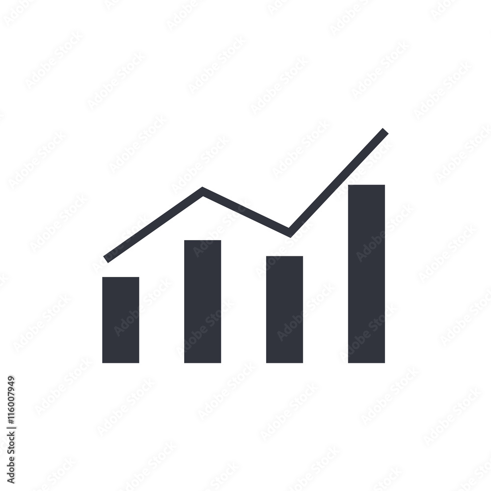 Vector Illustration Of Statistics Area And 4 Bar Charts Icon. Premium ...