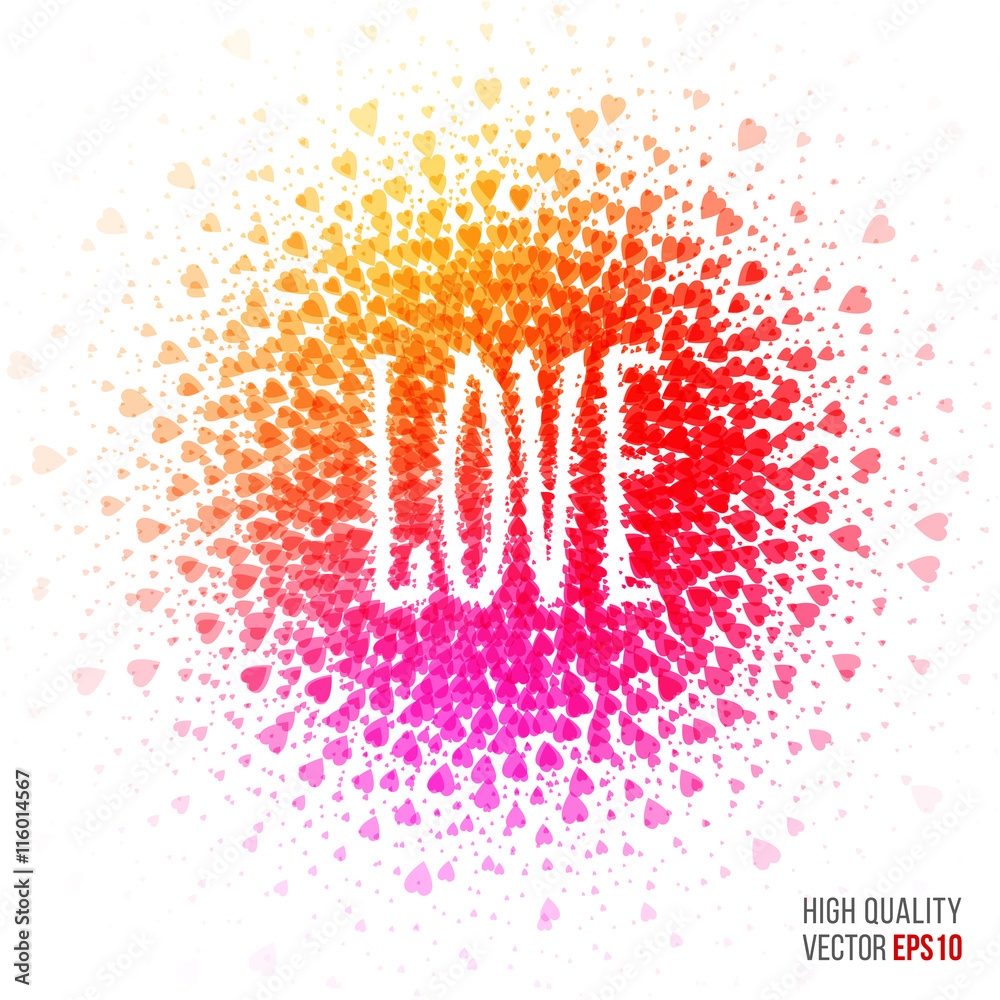 Love beautiful design element for greeting card template layout Stock ...