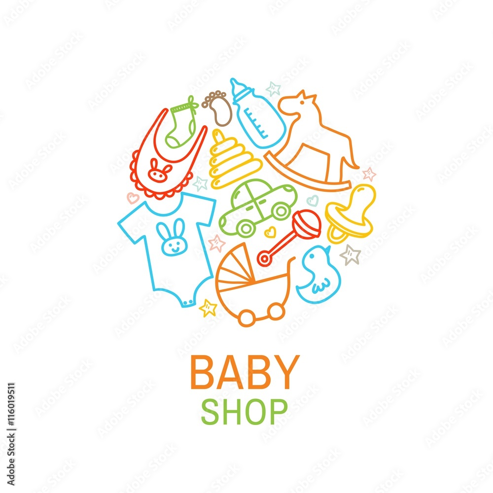 Vector logo template of baby shop Stock Vector | Adobe Stock
