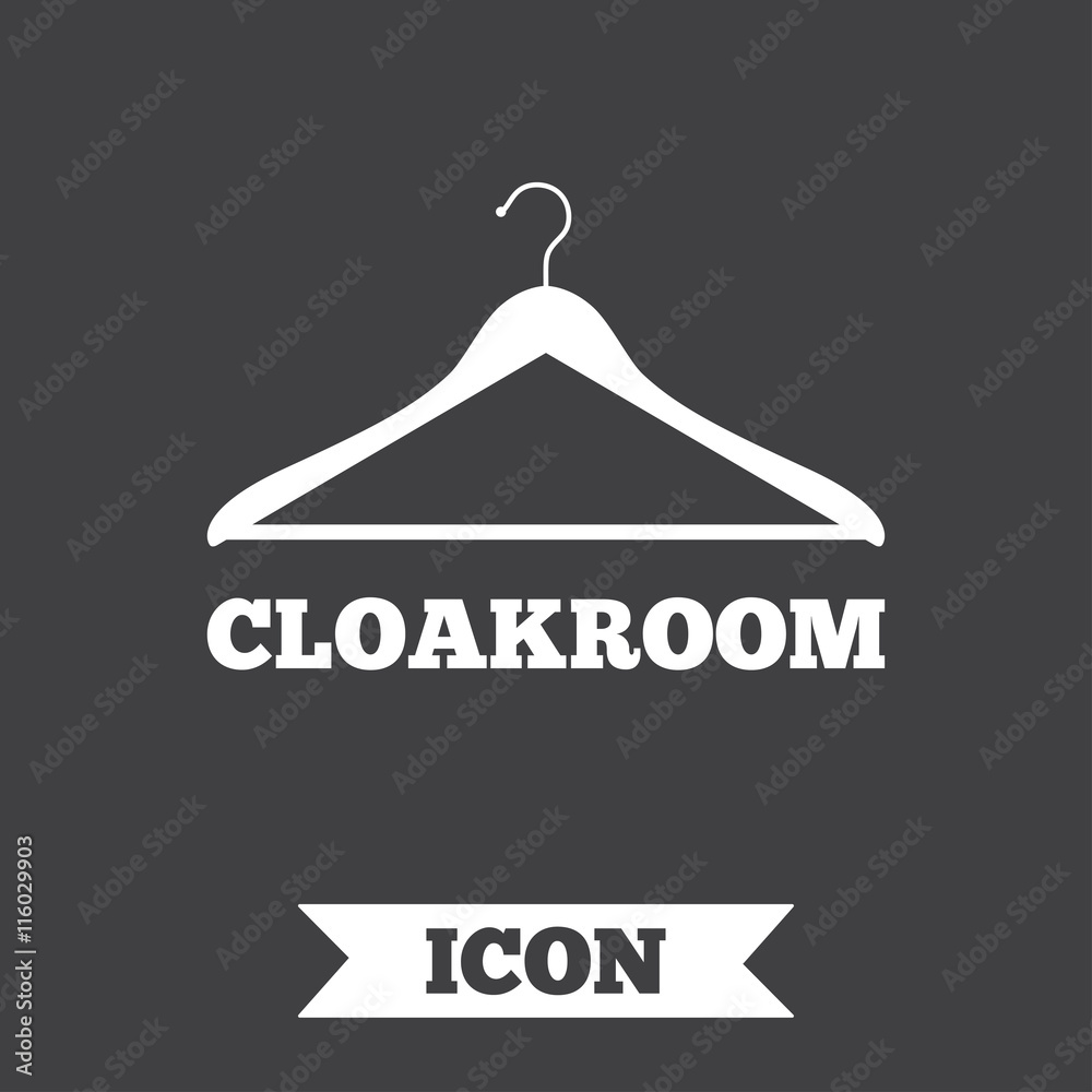 Cloakroom sign icon. Hanger wardrobe symbol. Stock Vector | Adobe Stock