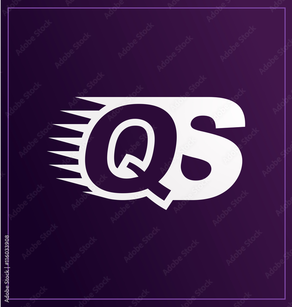 QS Two letter composition for initial, logo or signature Stock Vector ...