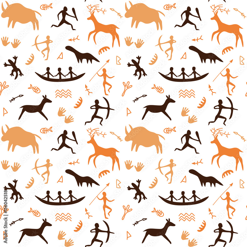 Cave drawings theme Stock Vector | Adobe Stock