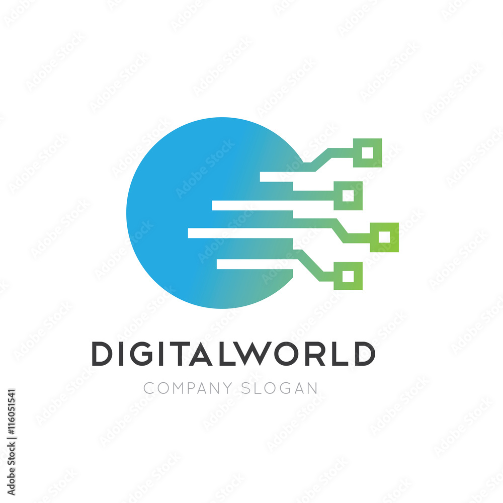 Vetor do Stock: Digital world logo | Adobe Stock