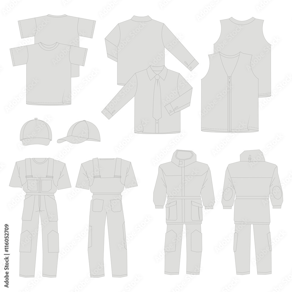 Collection of men work clothes Stock-Vektorgrafik | Adobe Stock