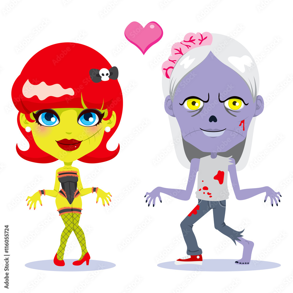 Cute Cartoon Zombie Love