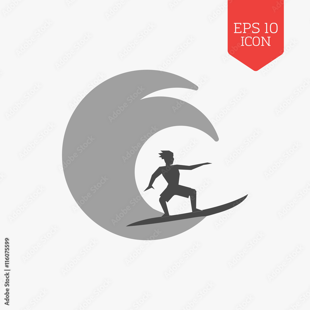 Surfer icon. Flat design gray color symbol. Modern UI web naviga Stock ...