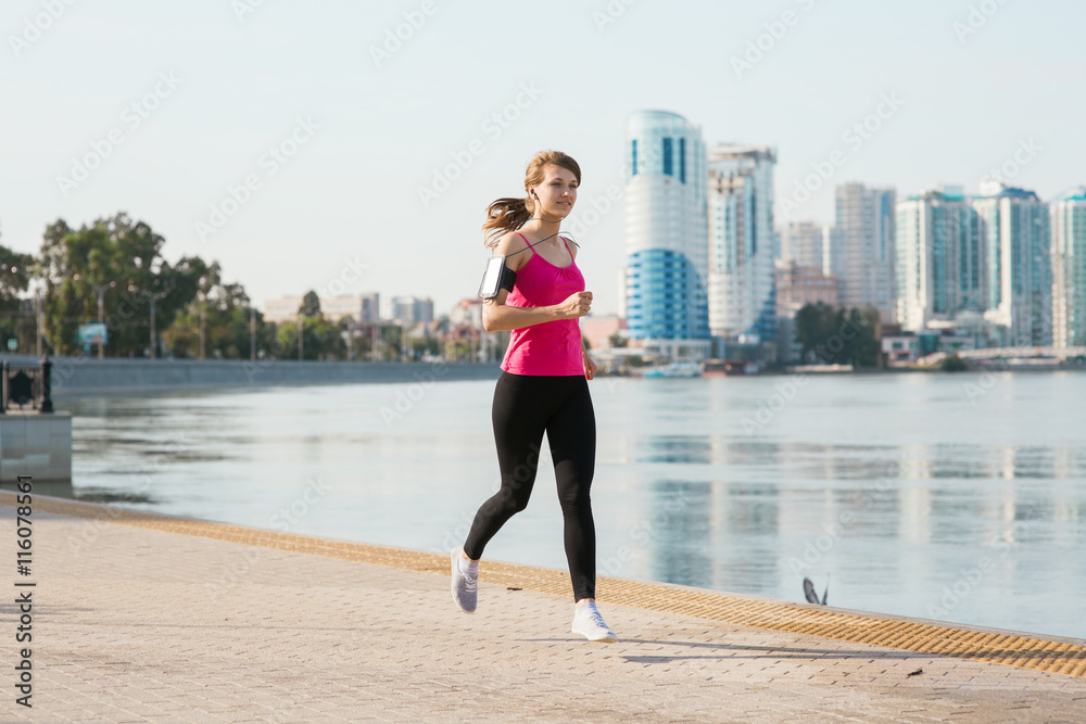 woman running in the city Stock Photo | Adobe Stock