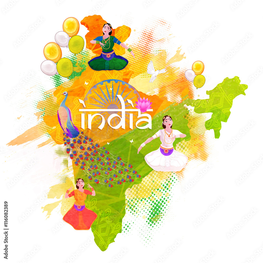 Republic of India Map for Independence Day. Stock Vector | Adobe Stock
