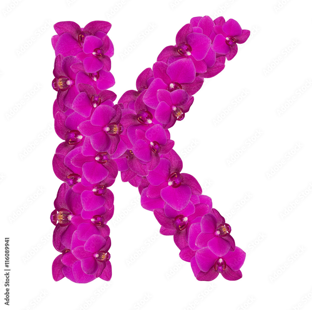 Letters made of pink flowers. K letter - flower alphabet Stock Photo ...