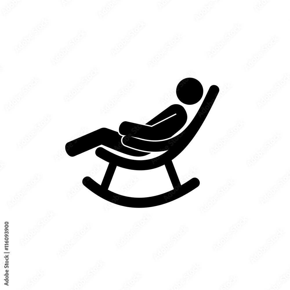 Man in Rocking Chair Icon Stock Vector | Adobe Stock
