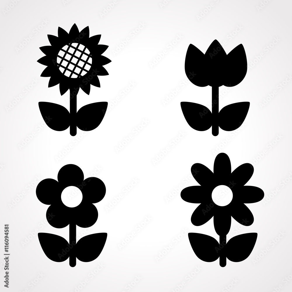 flower icon Stock Vector | Adobe Stock