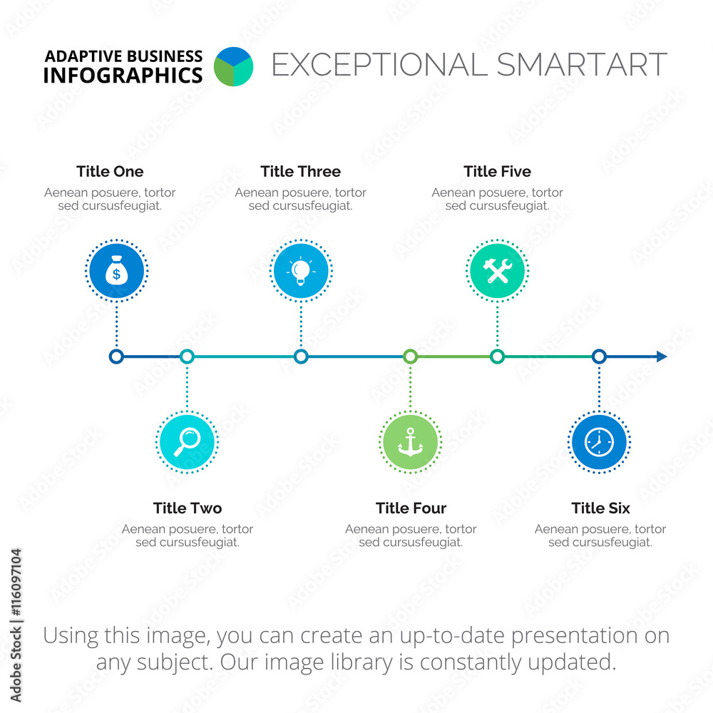 Horizontal Timeline Chart Template Stock Vector | Adobe Stock