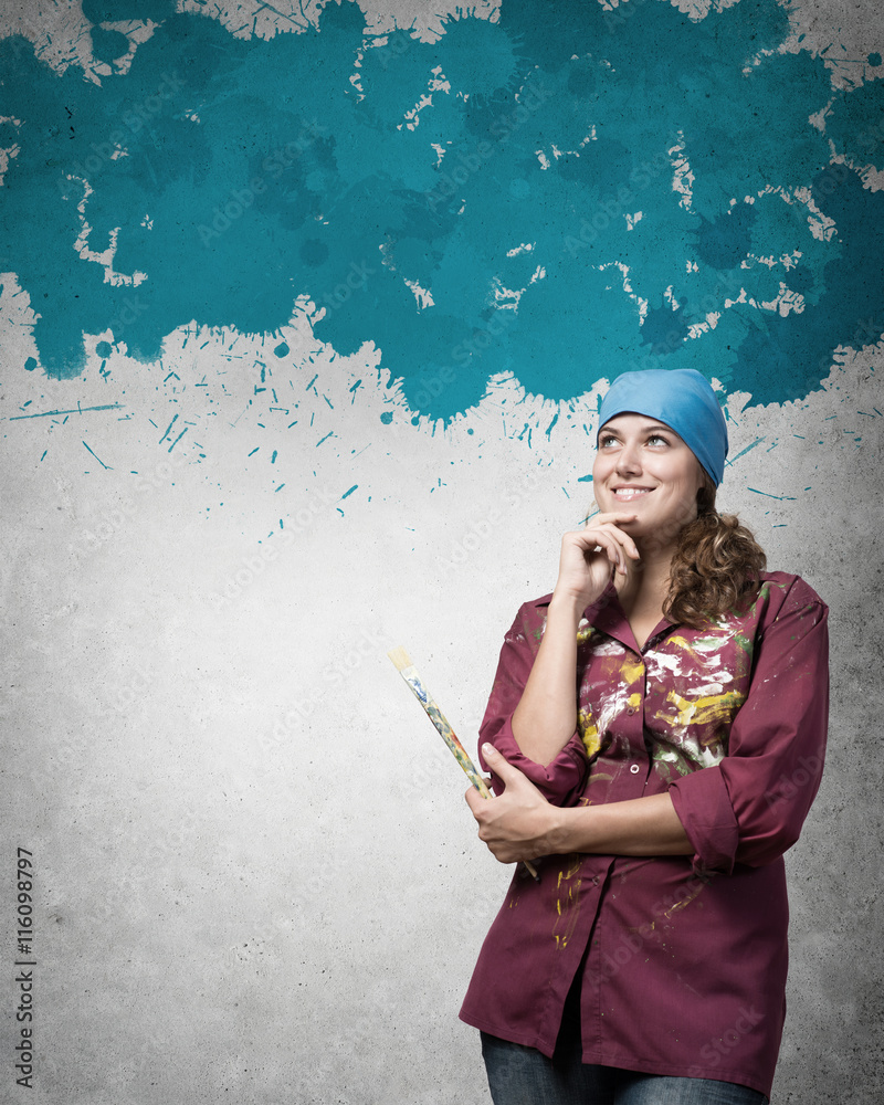 She is painting her world Stock-Foto | Adobe Stock