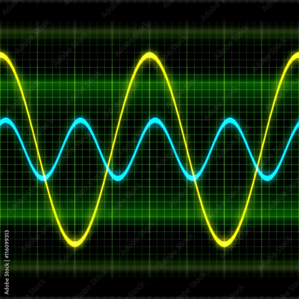 Texture wave oscilloscope 3D illustration Stock Illustration | Adobe Stock