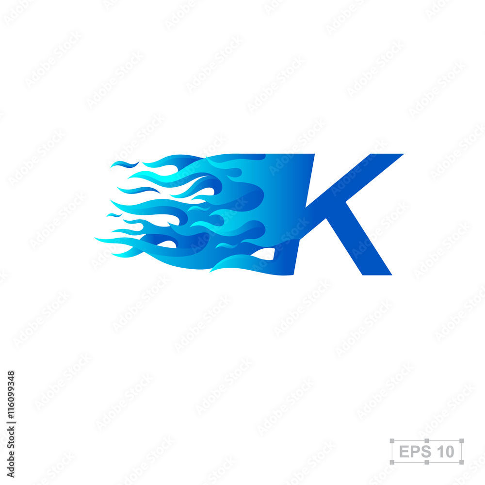 Letter K Logo In Fire