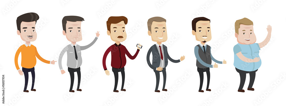 Vector set of middle aged man illustrations. Stock Vector | Adobe Stock