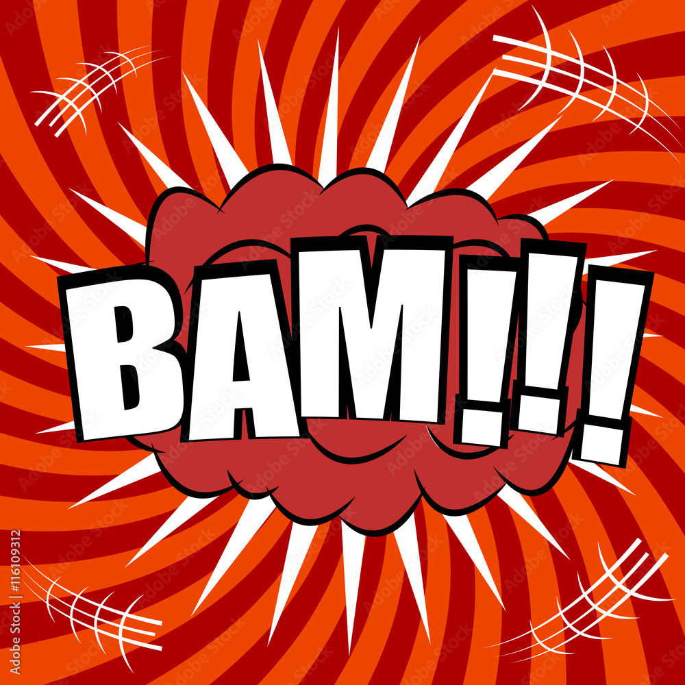 Bam comic bubble text Stock Vector | Adobe Stock