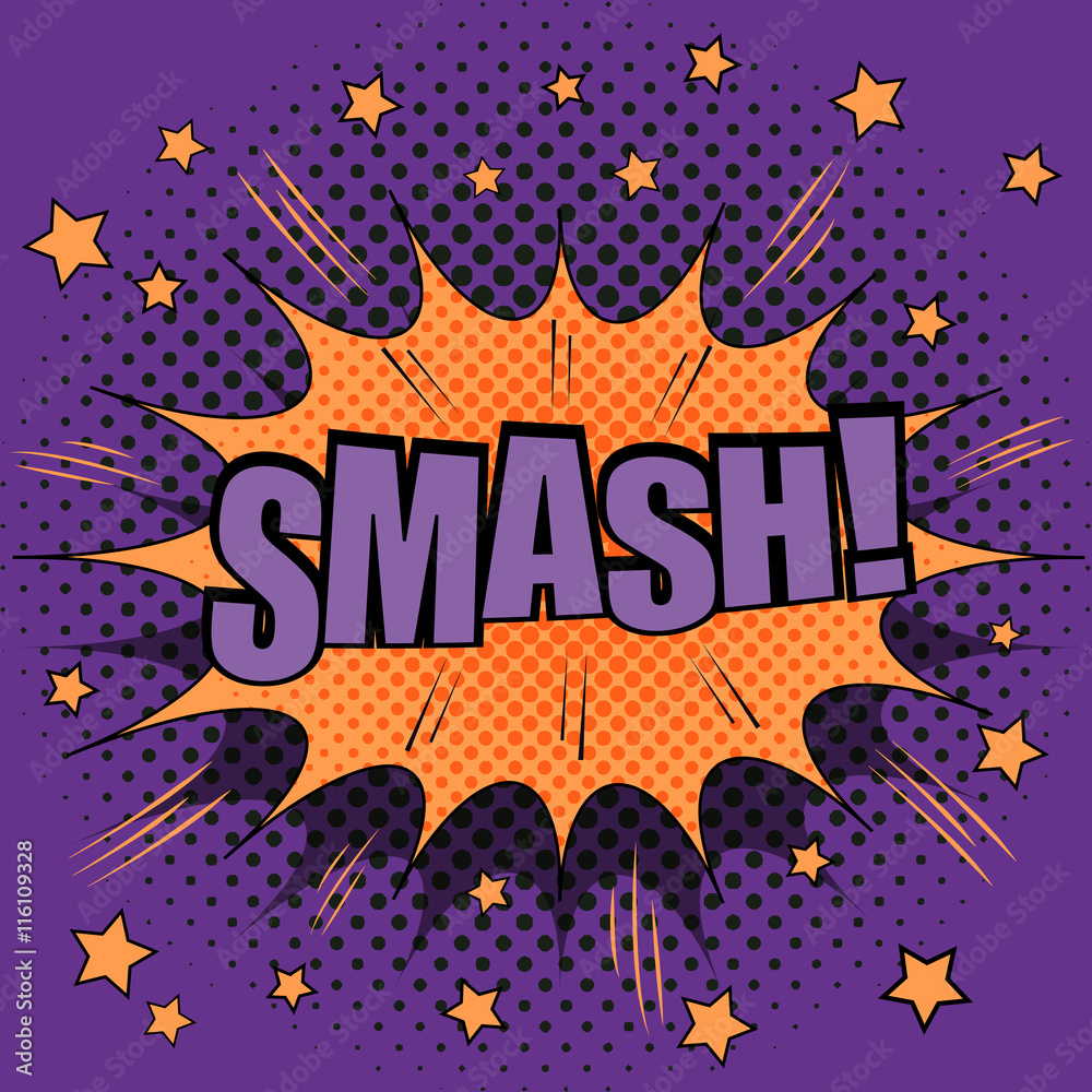 Smash comic retro text Stock Vector | Adobe Stock