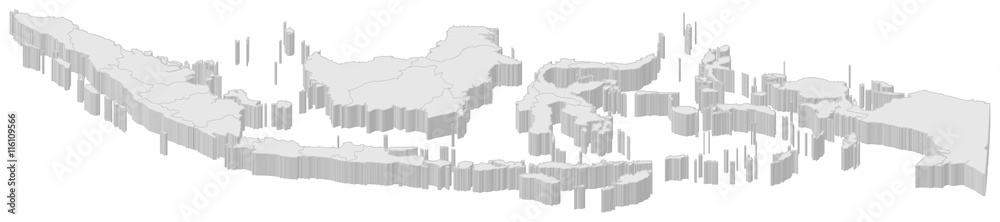 Map - Indonesia - 3D-Illustration Stock Vector | Adobe Stock