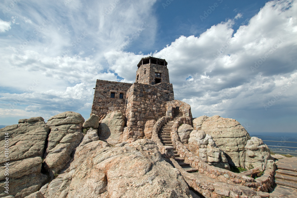Harney Peak Fire Lookout Watchtower in the Black Elk Wilderness in ...
