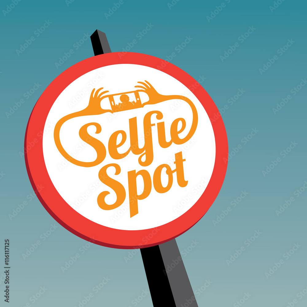 Selfie spot sign. A place to take your self portrait. EPS 10 vector ...
