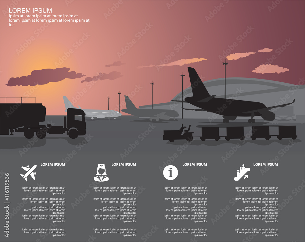 airport ground service infographics Stock Vector | Adobe Stock