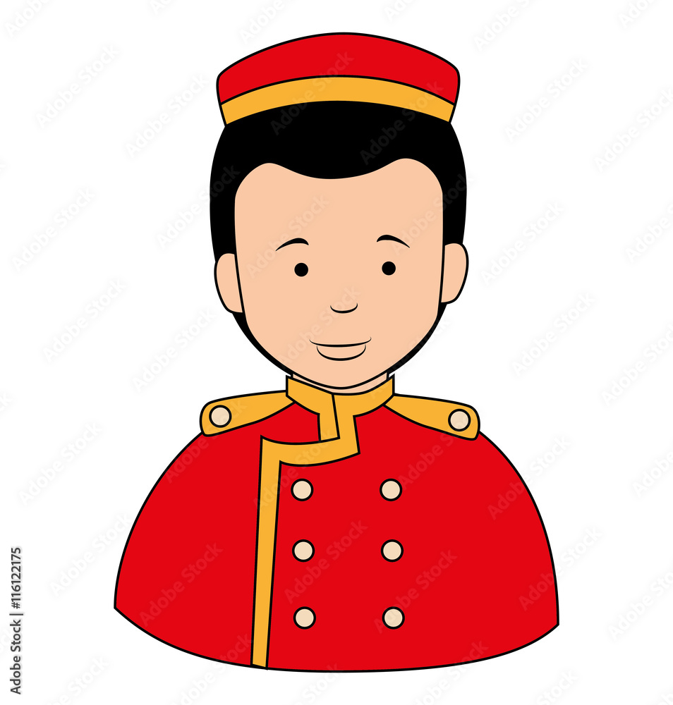 Bell boy button , isolated flat icon design vector de Stock | Adobe Stock