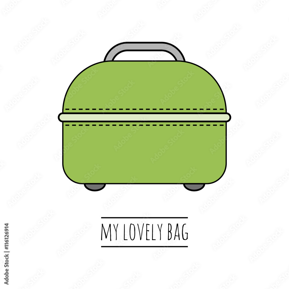 Travel bag. Carry on baggage. Flat color icon, object, isolated Stock ...