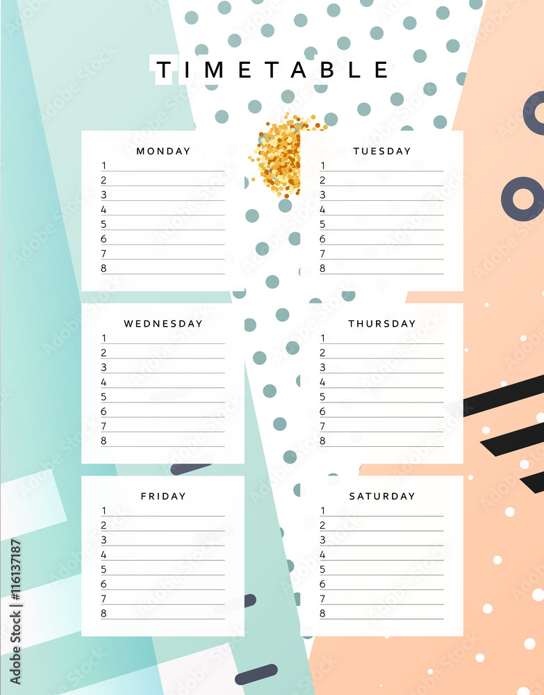 Planner calendar. Schedule the week, abstract design background ...