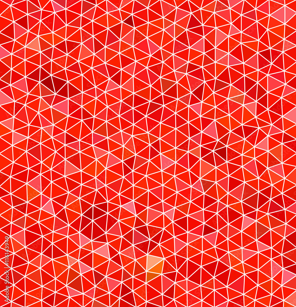 Abstract red triangles stained glass texture with white joints. Stock ...