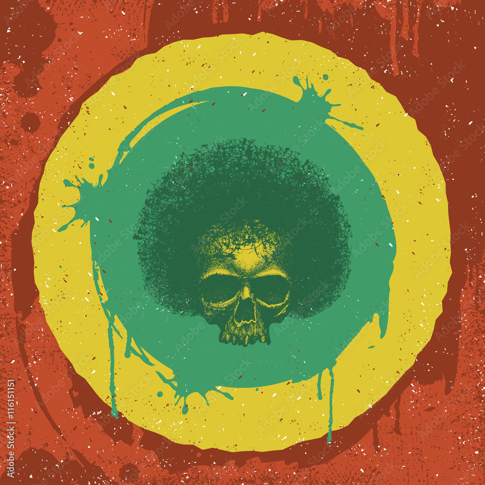 Skull reggae graphic design. Stock Vector | Adobe Stock