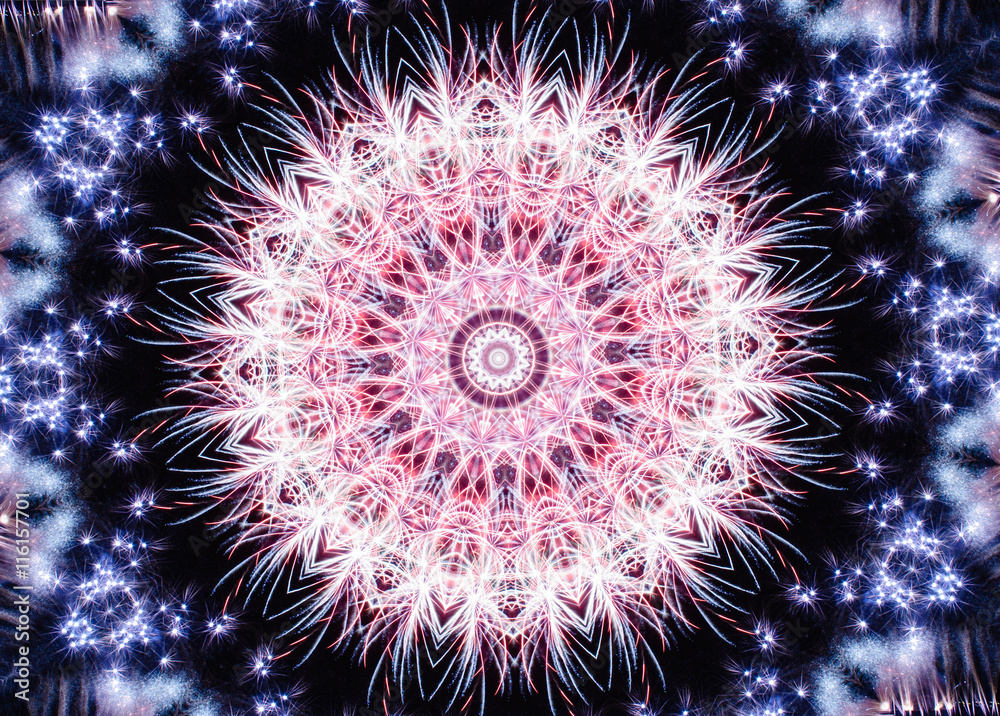 kaleidoscope pattern in pink and blue Stock-Illustration | Adobe Stock