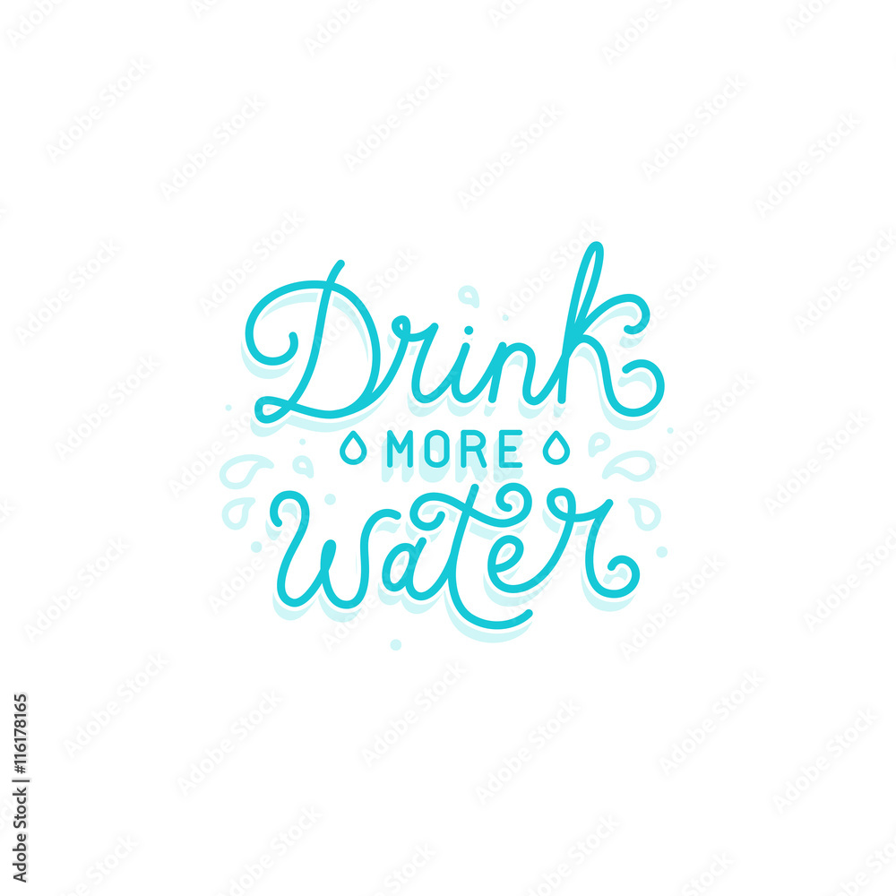 Vector logo design template with hand-lettering text -drink more Stock ...